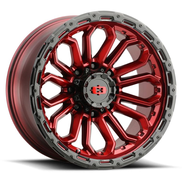 Vision Off Road 405 Red Black Lip Wheels for Sale | WheelHero